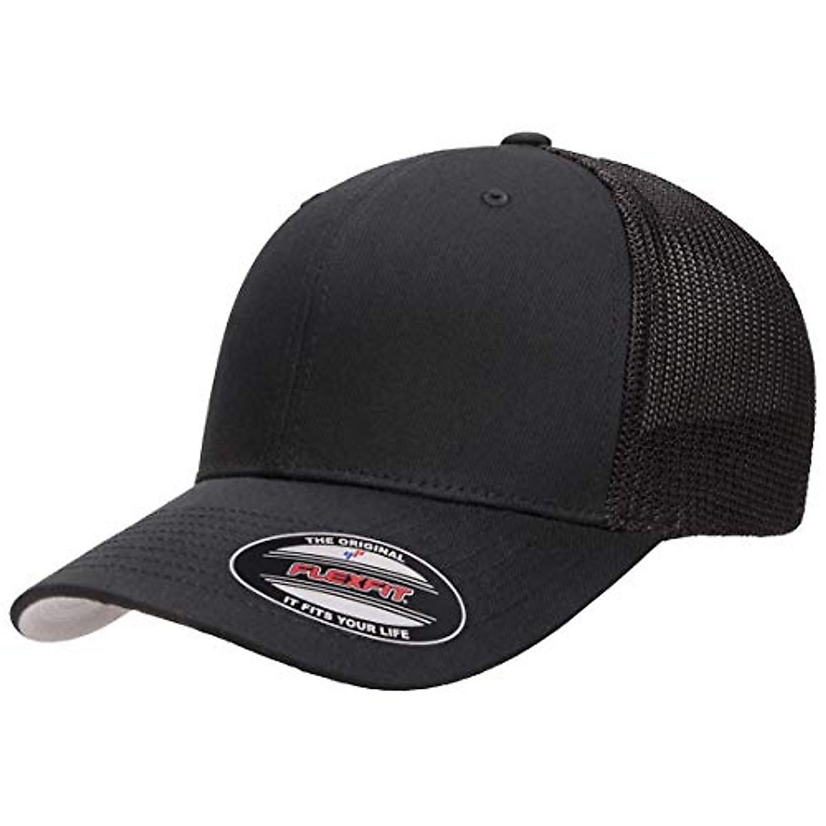 Flexfit Men's one_Size Trucker Cap, Black, Alpha