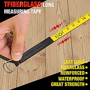 DNA Motoring TOOLS-00042 Contractor-Grade Open Reel Fiberglass Measuring Tape, Distance Measurement Tool Kit, [1] 1/2" / 330 Ft Reel, Orange/Yellow