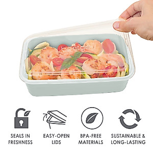 Bentgo® Prep 60-Piece Meal Prep Kit - 1, 2, & 3-Compartment Containers with Custom Fit Lids - Microwaveable, Durable, Reusable, BPA-Free, Freezer & Dishwasher Safe Storage Containers (Floral Pastels)