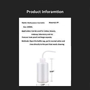 500ML 4PC Plastic Squeeze Bottle Safety Rinse Bottle Wash Bottle Squeeze Watering Can Water Squirt Irrigation Bottle Tattoo Wash Bottle for 500ML Medical Lab, Tattoo Supplies, White+Black+Green+Red