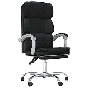 Reclining Office Chair,with Rolling Wheels with Adjustable seat Height Suitable for Office, Home, Study Space, Conference Room or Play Facility Black Faux Leather