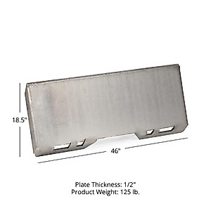 Titan Attachments 1/2" Universal Quick Tach Mount Plate, Thick Skid Steer Base Mount Plate Attachment, Compatible with Kubota, Bobcat Skid Steers and Tractors, Standard Quick Attach