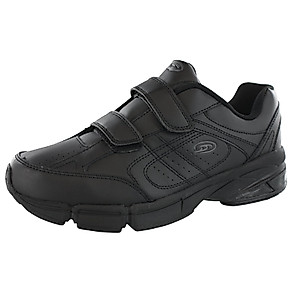 Dr.Scholls Men's Omega Light Weight Dual Strap Closure Sneaker Wide Width, Black, 12 Wide
