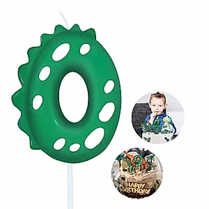 Number Birthday Candles(4 Candle Green) Dinosaur Shape Number Happy Birthday Cake Candles for Dinosaur Birthday Party Decoration Reunions Theme Party