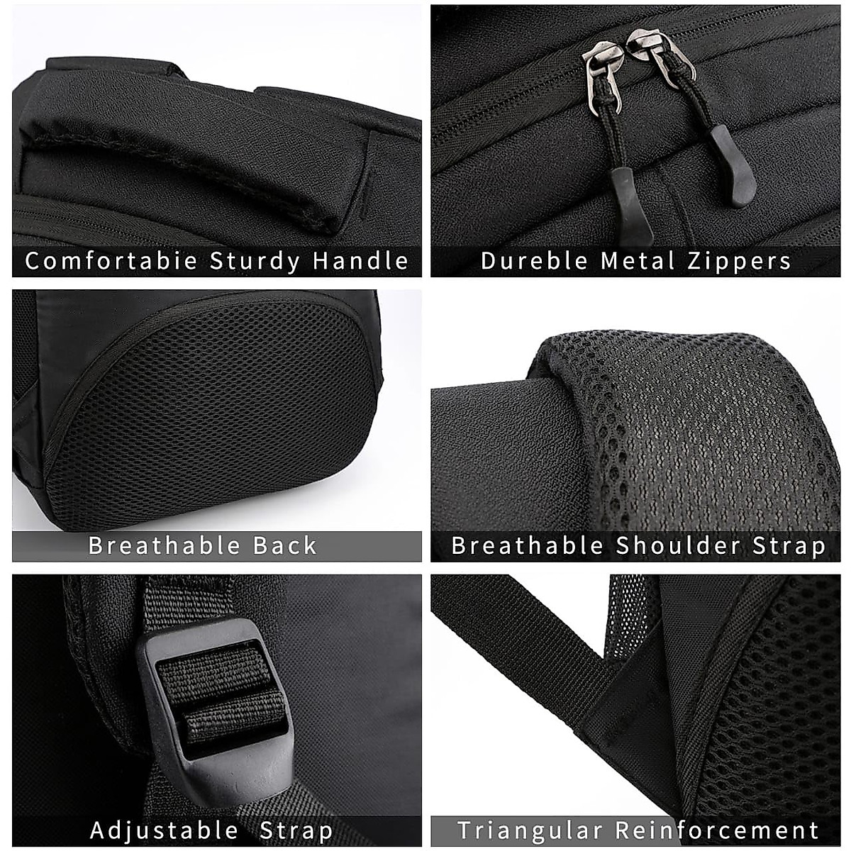 Laptop Backpack black bookbag for travel work teacher computer,waterfroof 15.6 Inch Rucksack with USB Charging Port, Waterproof Bag Men Women.