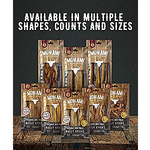 Mon Ami Small Bully Sticks for Large and Small Dogs (5-6 inches, Pack of 24) - Grass Fed Dog Treats - Bully Sticks Natural Dog Treat