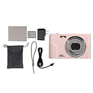 Pocket Camera, Portable Digital Camera Eye Protection Screen Prevents Shaking Stylish 48MP US Plug 16X Zoom 100-240V for Photography (Fairy Pink)