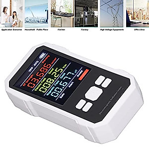 Handheld Radiation Detector, Digital Geiger Counter Dosimeter RF Radiation Monitor Electromagnetic Radiation Tester with Battery Handheld Radiation Meter for Home, Office, Factory (White)