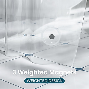 Titanker Clear Shower Curtain Liner, 72 x 72 Plastic Shower Liner Lightweight PEVA Shower Curtain Liner for Bathroom, Waterproof Shower Liner with Magnets and Rustproof Grommet Holes