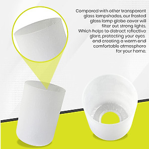 Bubble glass lamp Shade, 3 Packs seeded glass shade replacement Frosted white cylinder for pendant light fixture table lamps chandelier 1" 5/8 fitter