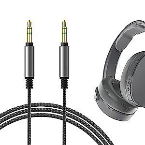 GEEKRIA Audio Cable Compatible with Skullcandy Hesh Evo, Hesh ANC, Crusher Evo, Crusher EVO, Crusher ANC, Hesh 3, Hesh 2, Hesh Cable, 3.5mm Braided Nylon Replacement Stereo Cord (4 ft / 1.2 m)