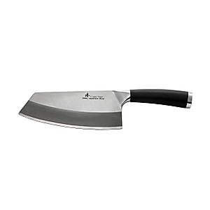ZHEN Japanese VG-10 3-Layer Forged High Carbon Stainless Steel Light Vegetable Chopping Chef Knife/Cleaver, 7-inch, TPR Handle