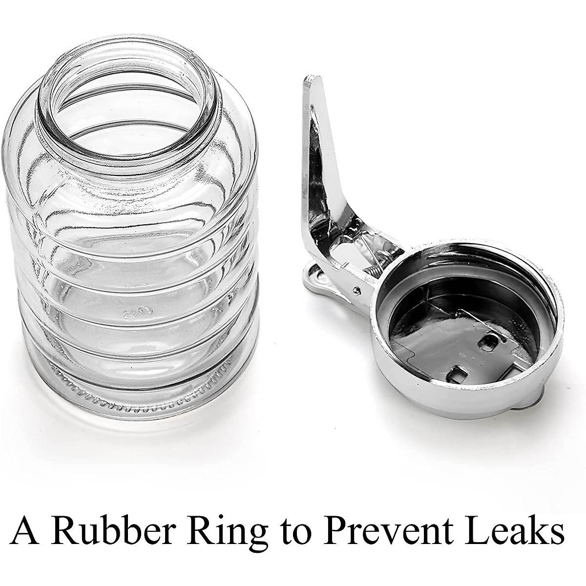 Hacaroa 4 Pack Glass Syrup Dispenser, 10 Oz Maple Syrup Pourer Container with Plastic Top, No Drip Honey Syrup Holder Dispenser Bottles for Honey, Syrup