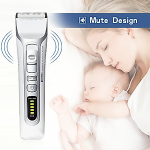 Codos Professional Hair Clipper for Hair Salon and Men Quiet Barber Clippers Cordless Haircut kit Electric Cermanic Hair Clippers(Silvery White)