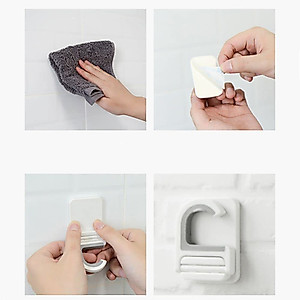 HomeSoGood 3Pcs Broom Mop Holder Wall Mount Self-Adhesive Mop Hanger Organizer Garage Kitchen Bathroom Storage Multi-Purpose Hooks(2.76inch,White)