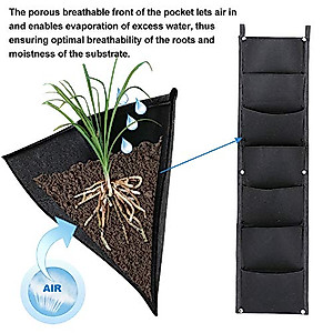 X XBEN Vertical Wall Hanging Planters, 7 Pockets Indoor Outdoor Large Grow Bags for Balcony Garden Yard Office Home Decoration