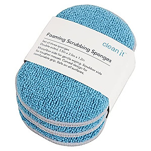 KAF Home Clean It Set of 6 Dual Sided Utility Sponges - Blue