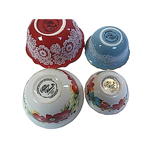 The Pioneer Woman Measuring Bowl Set 4pc Frost Floral Cups