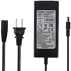 aunstarwei 29.4V 2A Charger Power Supply Adapter for 24V 7S Lithium Battery Pack, Li-ion Battery Charger, DC 5.5x2.1mm