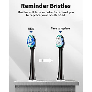 MySmile Electric Toothbrush for Adults, Rechargeable Sonic Electronic Toothbrush with 6 Brush Heads and Travel Case, 2 Mins 5 Modes Smart Timer, 48000VPM (Black)