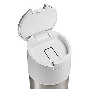 KOHLER Disinfecting Dispenser (Wipes not Included), Canister with Easy One Touch Lid, 4 x 4 x 10.75, Stainless Steel with White