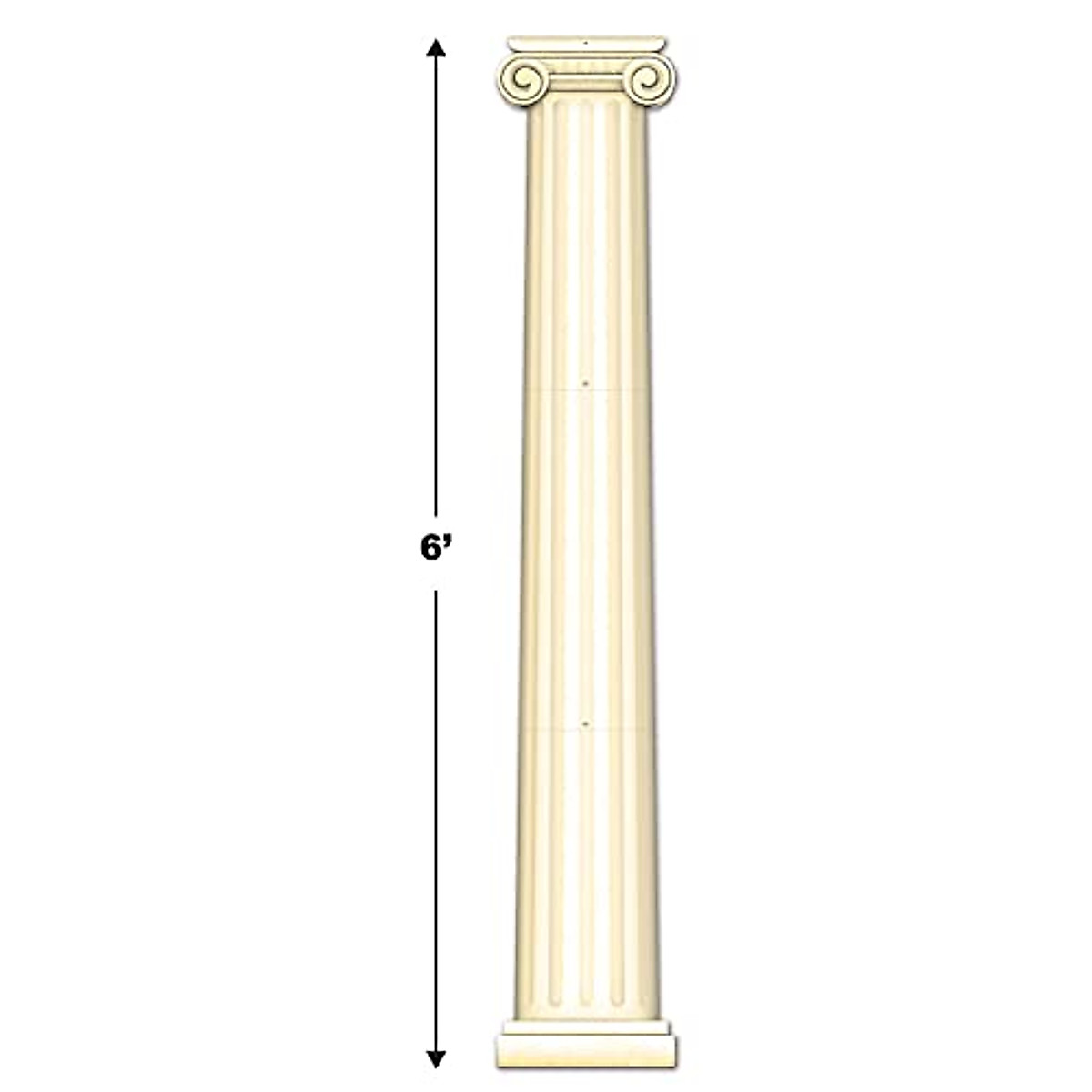 Beistle 2 Piece Jointed Paper International Column Cut Outs Decorations For Around The World Themed Parties – Greek and Roman Sport Events Wall Backdrops, 6', Off-white