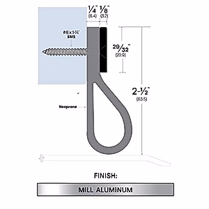 Fire Rated/Aluminum Door Sweep with Neoprene Rubber Extrusion #739 (48")