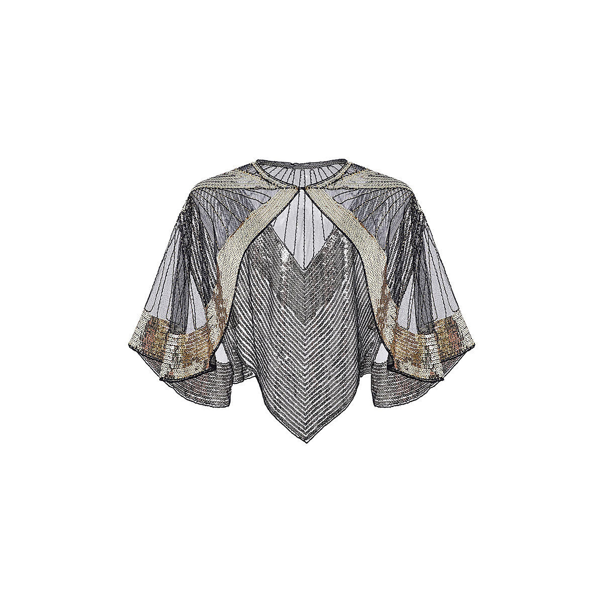 BABEYOND 1920s Vintage Shawl for Women - Sequin Beaded for Night Party Shawl Wraps Flapper Cover Up Evening Cape