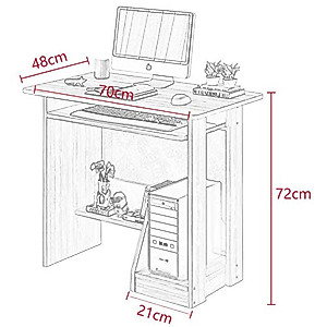 LIRUXUN Wood Desktop Computer Desk with Keyboard Tray PC Laptop Desk for Study Student Writing Table Home Office Work Furniture (Color : Black)