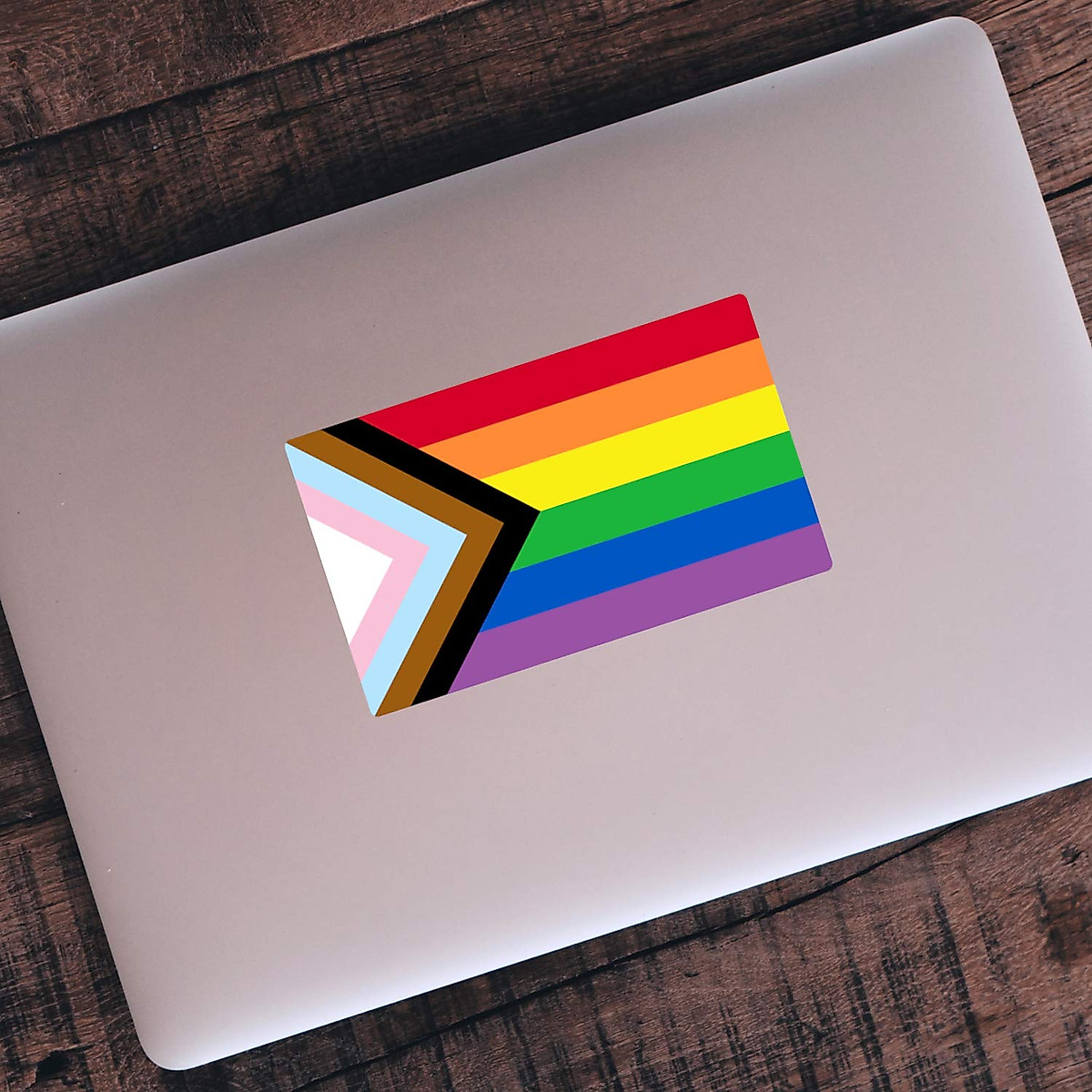 Progress Pride Rainbow Flag Magnet | Show Your Love for The LGBT Family with This Magnetic Sign on Your Laptop, Car Bumper, or Hydro-Flask (3 X 5 Inch)