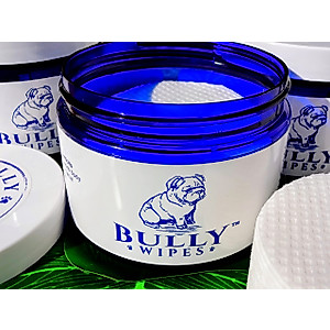 Bully Wipes - Bulldog Wrinkle Wipes Specifically for Bulldog Breeds All Natural Organic Formula Refreshing Botanical Scent - Removes Dirt - Safe to use Around Eyes, Ears, Paw, Wrinkles!