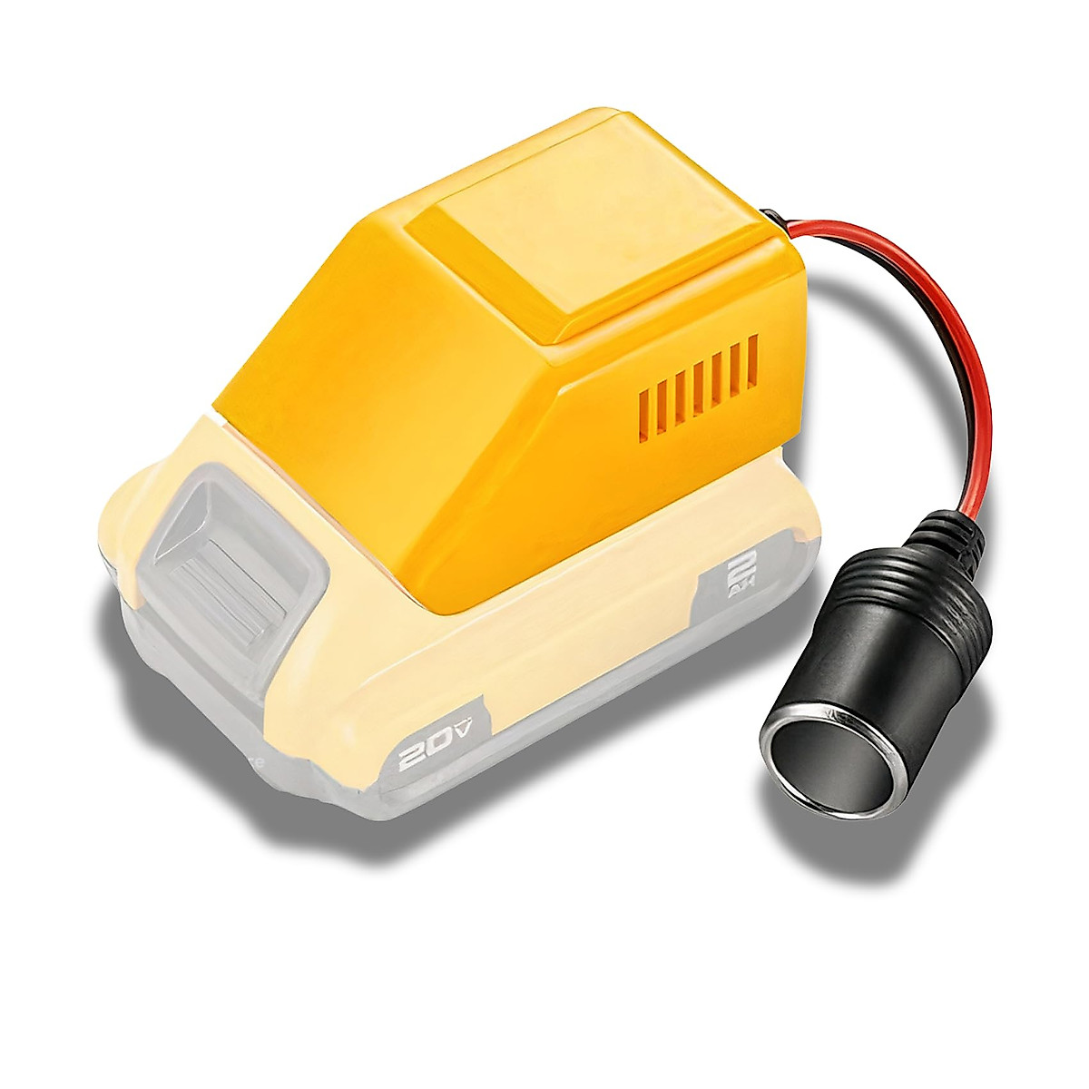 TONSIM Adapter for Dewalt 20V Battery - 20V to 12V Step Down Converter with Cigarette Lighter Interface - Compatible with All 20V Dewalt Batteries, Power Wheel Adapter for All Car Appliances