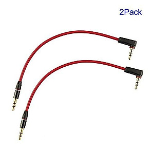 Seadream 2Pack 8inch 3Port 3.5mm Right Angle Male to Male Aux Audio Cable Replacement for Headphones, iPods, iPhones, iPads, Home/Car Stereos and More