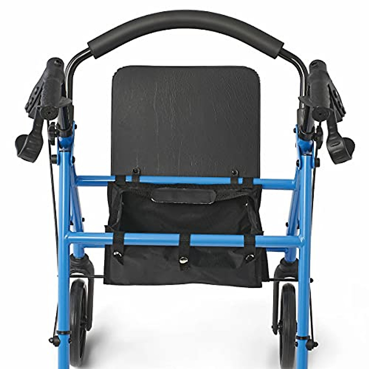 Medline Standard Steel Folding Rollator Adult Walker with 8" Wheels, Supports up to 350 lbs, Light Blue