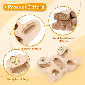 FELISTORY Wooden Foraging Toy for Small Pet - 4 in 1 Interactive Hide Treats Puzzle Snuffle Game, Mental Stimulation Toy for Guinea Pig,Rabbit,Hamster,Hedgehog, Chinchilla, Mouse,Rats,Sugar Gilders