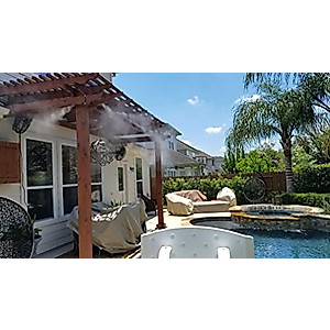 Misting Fan - Patio Mist Fan - Outdoor Mist Fan - For Residential, Commercial, Restaurant and Industrial Misting Application (18 Inch Black Fan)