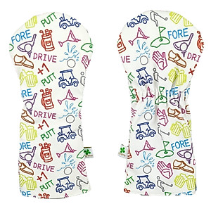 Foretra - Limited Edition Golf Icons Pattern - Driver Head Cover - Tour Quality Golf Club Cover - Style and Customize Your Golf Bag