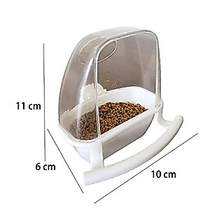 ZHIQIAN Plastic Bird Feeder, Pet Bird Food Feeder with Perch, Food Feeder Food Container for Parrots Budgie Cockatiel Pigeon Bird Cage Accessories(Green)