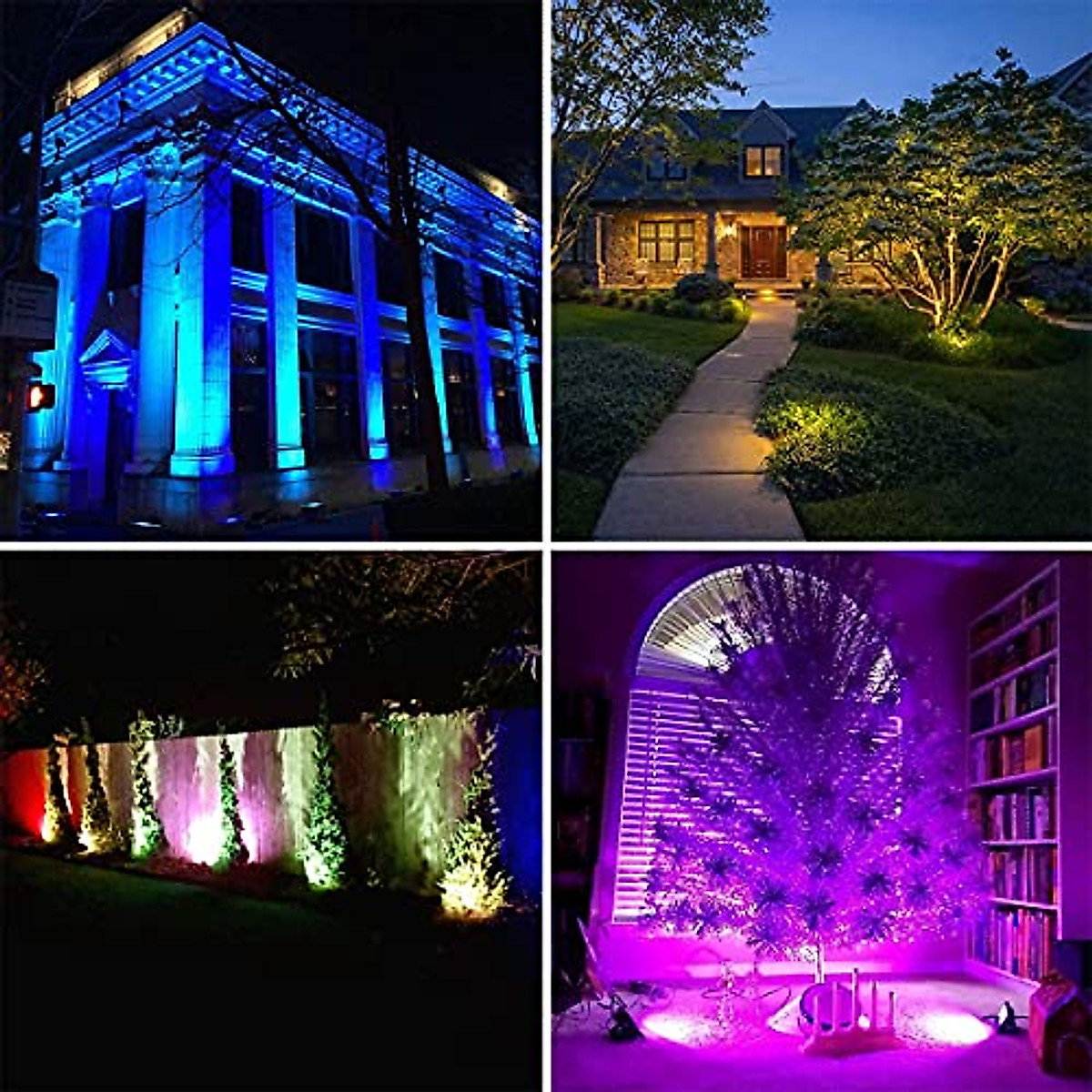 LED Flood Lights Outdoor 15W, RGB Color Changing Lighting with Remote, IP65 Waterproof, Dimmable Plug in Outdoor Floodlights for Garden, Yard, Party and Patio, 2 Pack