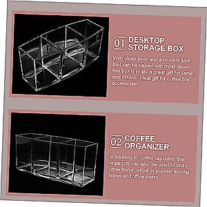 Coffee Station Holder Box Tea Storage Box Plastic Storage Cabinet Tea Teabag Tea Bag Storage Coffee Station Holder Sugar Bag Organizing Box Divided Holder Tea Bag Bin