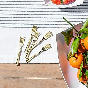 Mini Gold Fork, Gold Plastic Tasting Fork, (4 inch 36 Count) Gold Mini Plastic Forks for Ice Cream Sampling, Appetizers Tasting, Puddings, Gelato, Cockatils - Posh Setting