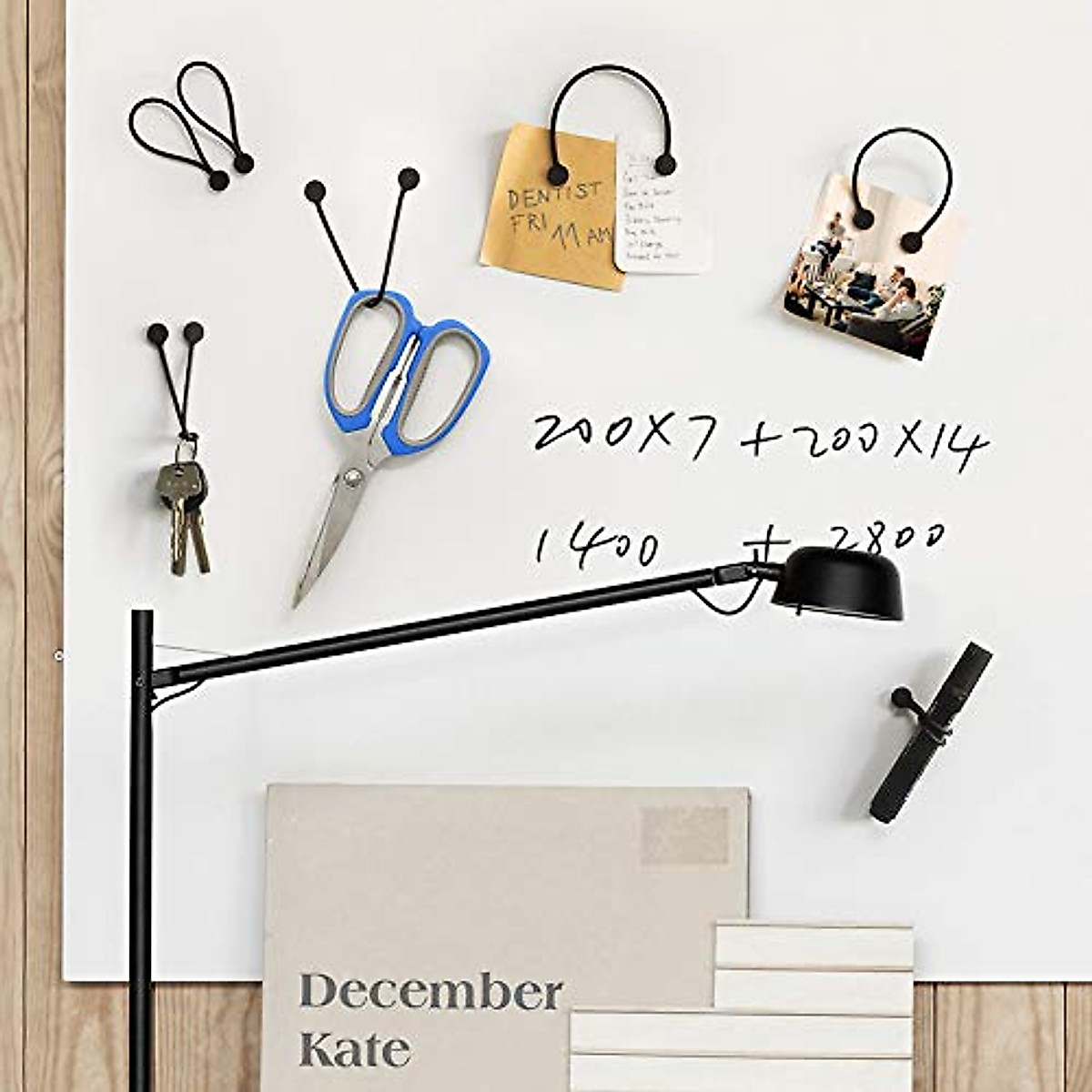 SMART&COOL Reusable Silicone Magnetic Cable Ties for Bundling and Organizing, Holding Stuff, Book Markers, Fridge Magnets, Assorted Color, 7.16'' (20-Pack, Black)