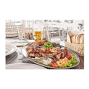 24”x16” Polished Stainless Steel Oval Serving Platter - Ideal for Parties - Dishwasher Safe - Holds up to 22 LB Uncarved Bird or Easter Ham