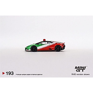 True Scale Miniatures Model Car Compatible for Lamborghini Huracán EVO Bologna Airport 2020 Follow-Me Car 1/64 Diecast Model Car MGT00193