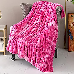 Super Soft Fuzzy Faux Fur Baby Blanket, Fluffy, Warm, Cozy, Plush, Snuggly Throw, Used for Baby Blanket, Toddler Blanket, Living Room Throw. (Hot Pink, 45X30 Inches)