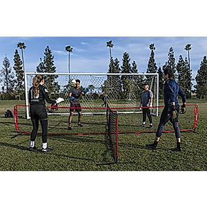 PowerNet Carli Lloyd 4 Way Soccer Tennis Net | Fun New Game to Play at The Park or Beach | Practice and Improve Ball Control Headers and Volleys | 2 Sizes