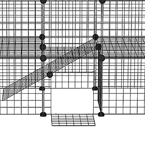 PawHut Pet Playpen DIY Small Animal Cage 36 Panels Portable Metal Wire Yard Fence with Door and Ramp for Rabbits, Kitten, Puppy 14 x 14 in