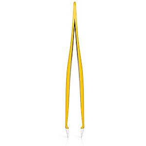Tweezers Set - Professional Stainless Steel Yellow - Includes CASE and Ebook - Best Surgical Grade for Eyebrow pluckers, Ingrown Hair, Nose Hair and Splinters