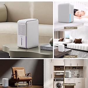 DINZAN 3 In 1 Humidifier Dehumidifier Combo With Air Filtration, Humidifiers Dehumidifier For Home Bedroom With Drain Hose Humidity and Temperature Display,5 Modes,7 Color LED Lights,Timer Set