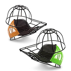BallcapBuddy - Original and Patented Hat Cleaner, Hat Washer for Washing Machine or Dishwasher, Cap Washer Frame for Flat & Curved Hats, 2 Pack, Black, Made in USA